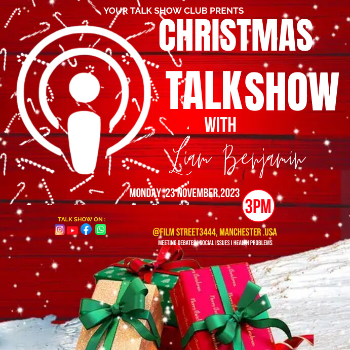 christmas talk show talk and podcast Template | PosterMyWall