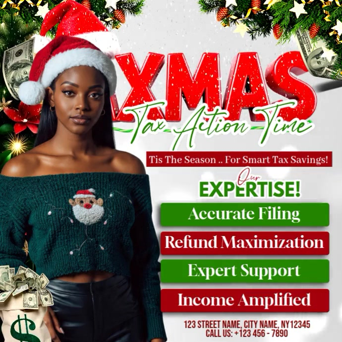 Christmas Tax Filing Expert Services Template | PosterMyWall
