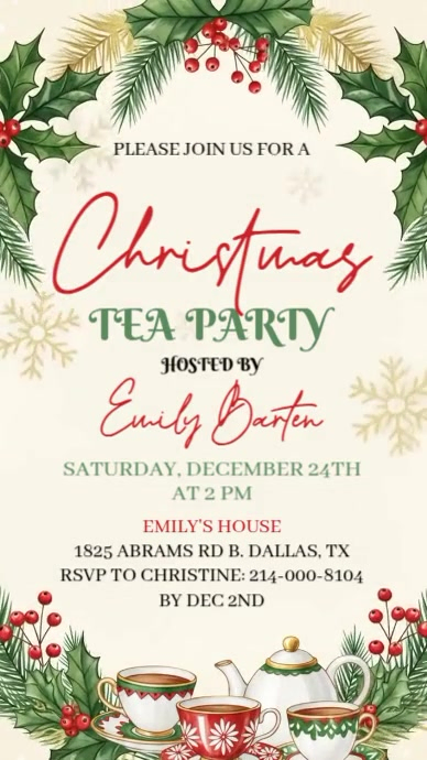 Christmas tea party Template | PosterMyWall