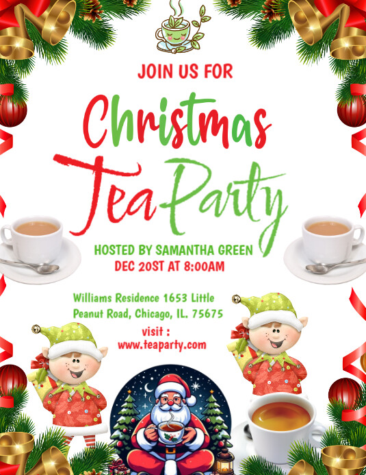 Christmas Tea Party Invitation Clip Art Christmas Afternoon Tea Stock