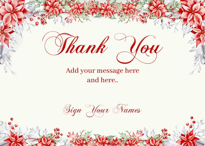 Christmas Thank You Card Template | PosterMyWall