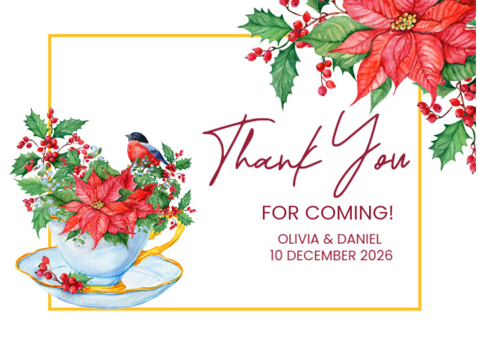 Christmas Thank You Card Template | PosterMyWall