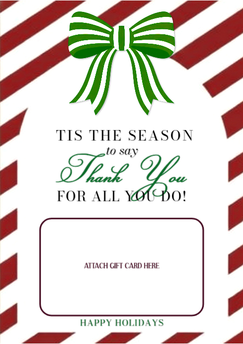 Plantilla de Christmas Thank You Gift Card Holder Template | PosterMyWall
