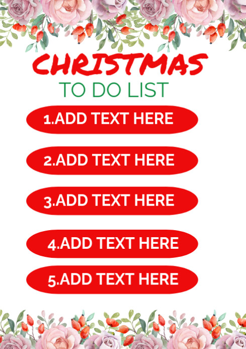 CHRISTMAS TO DO LIST POSTER Template | PosterMyWall