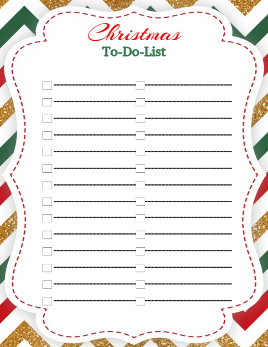 Christmas To-Do-List Printable Template | PosterMyWall