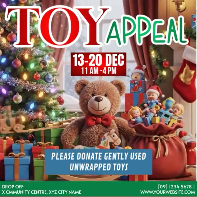 christmas toy appeal Template | PosterMyWall