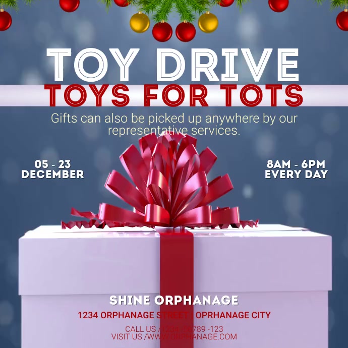 CHRISTMAS TOY DRIVE, TOY DRIVE FUNDRAISER Template | PosterMyWall