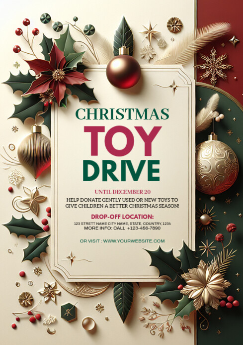 Christmas Toy Drive A4 Template | PosterMyWall