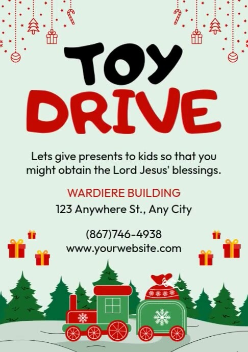 Christmas Toy Drive Ads Template | PosterMyWall