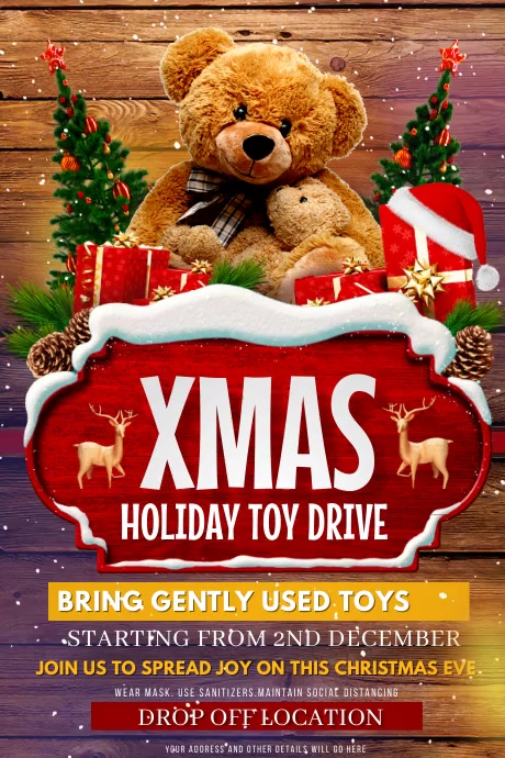 Christmas toy drive Template | PosterMyWall