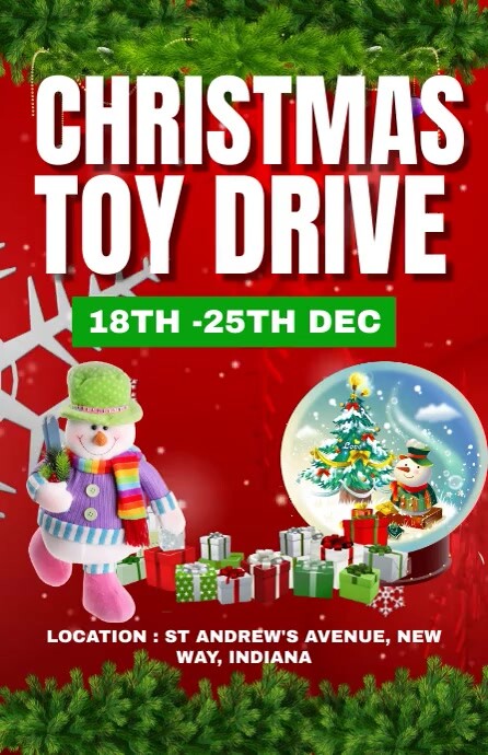 Christmas Toy drive Template | PosterMyWall