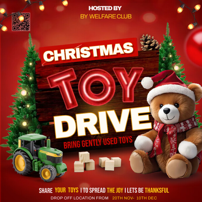 Christmas Toy Drive Template | PosterMyWall