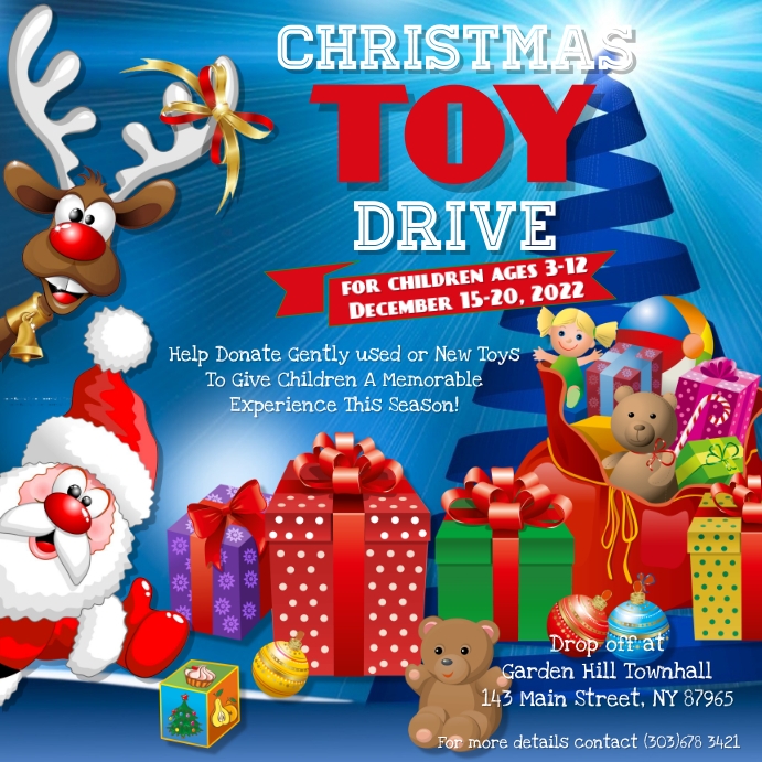 CHRISTMAS TOY DRIVE Template | PosterMyWall