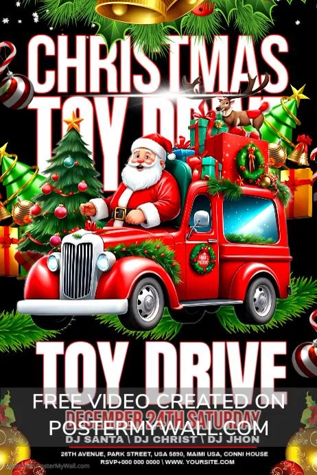 CHRISTMAS TOY DRIVE Template | PosterMyWall