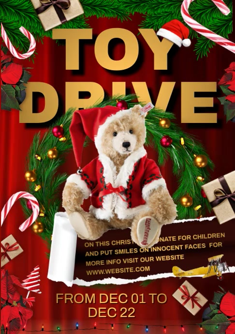 Christmas toy drive Template | PosterMyWall