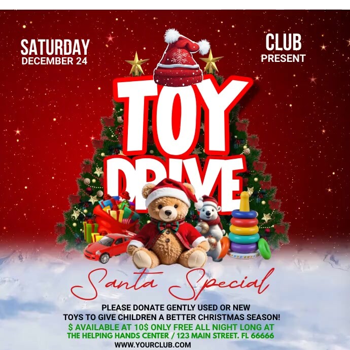 christmas toy drive Template | PosterMyWall