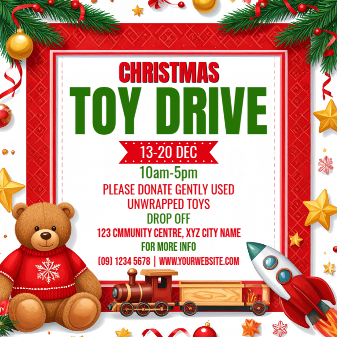 Plantilla de Christmas Toy Drive | PosterMyWall