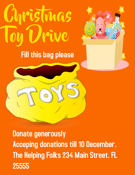 Christmas Toy Drive Template | PosterMyWall