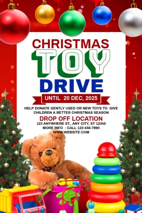 Plantilla de Christmas Toy Drive Event | PosterMyWall
