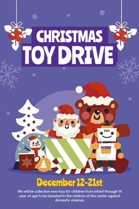 Plantilla de Christmas Toy Drive Event | PosterMyWall