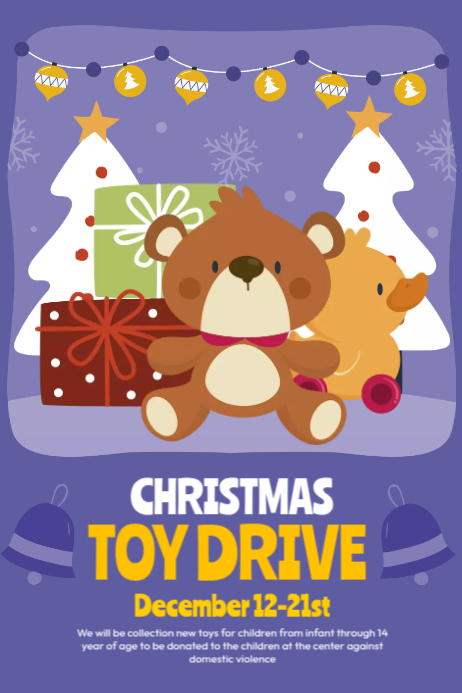 Christmas Toy Drive Event Poster Template | PosterMyWall