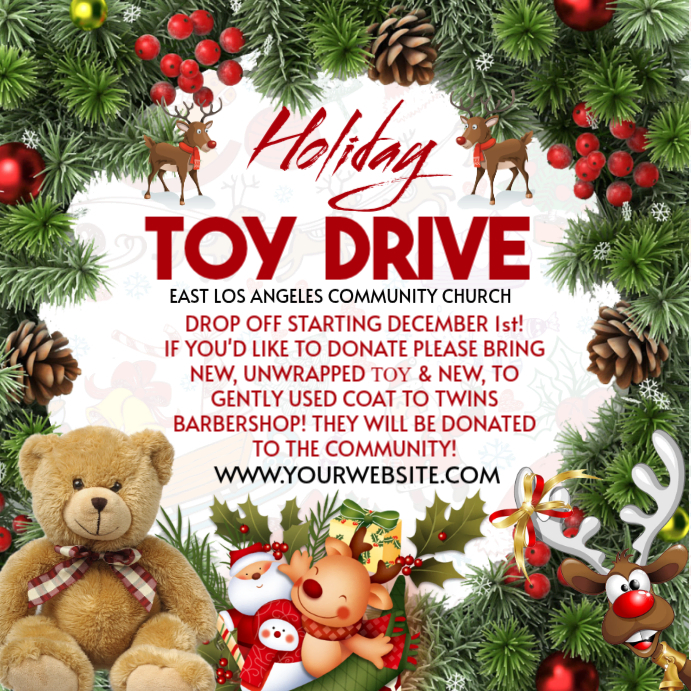 Christmas Toy Drive Flyer Template | PosterMyWall