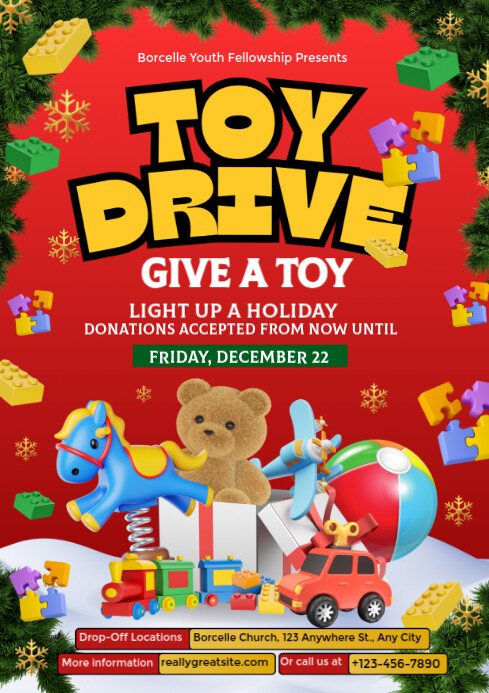 Modèle Christmas Toy Drive Flyer | PosterMyWall