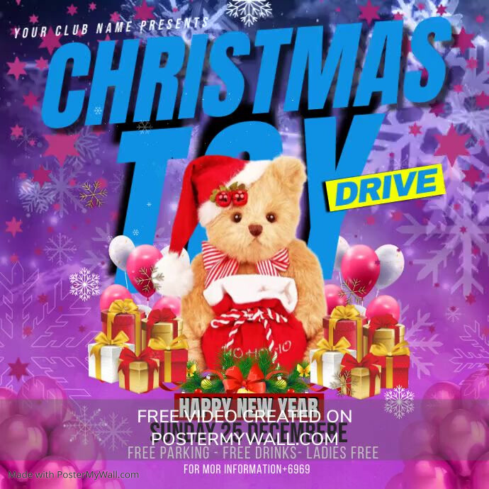 Christmas toy drive flyer Template | PosterMyWall
