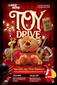 Christmas Toy Drive Flyer Template | PosterMyWall