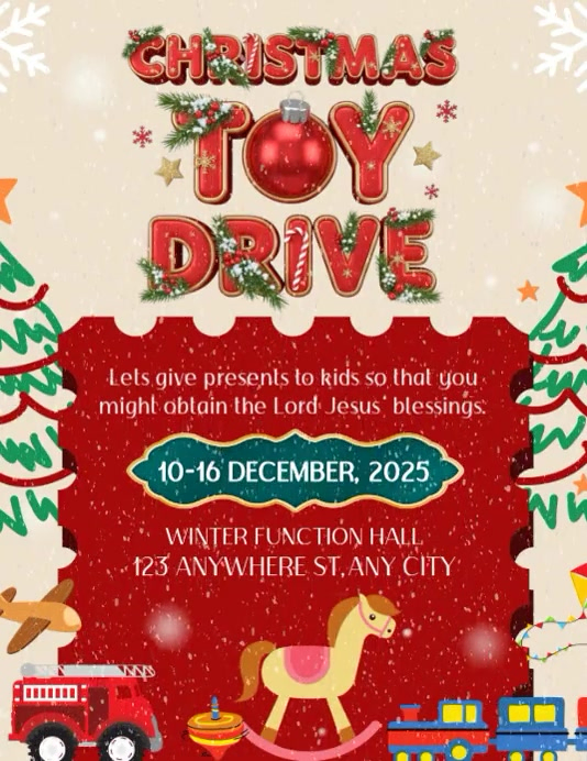 Modèle Christmas Toy Drive Flyer | PosterMyWall