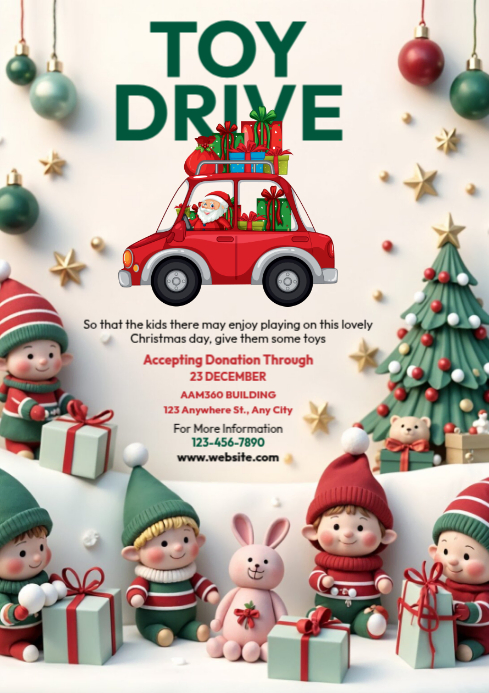 Christmas Toy Drive Flyer Template | PosterMyWall