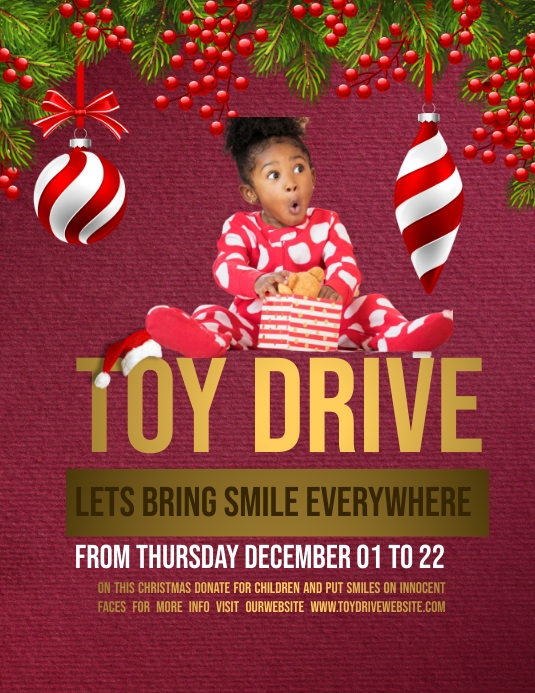 christmas toy drive flyer Template | PosterMyWall