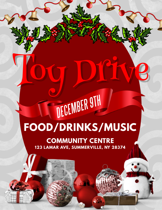 Christmas Toy Drive Flyer Template | PosterMyWall