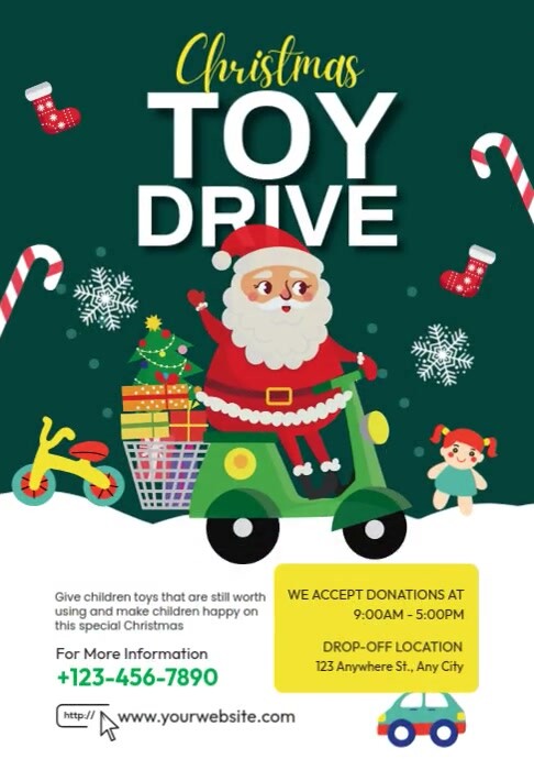 Christmas Toy Drive Flyer Template | PosterMyWall