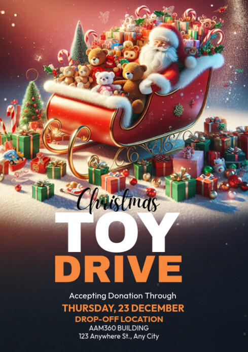 Christmas Toy Drive Flyer Template | PosterMyWall