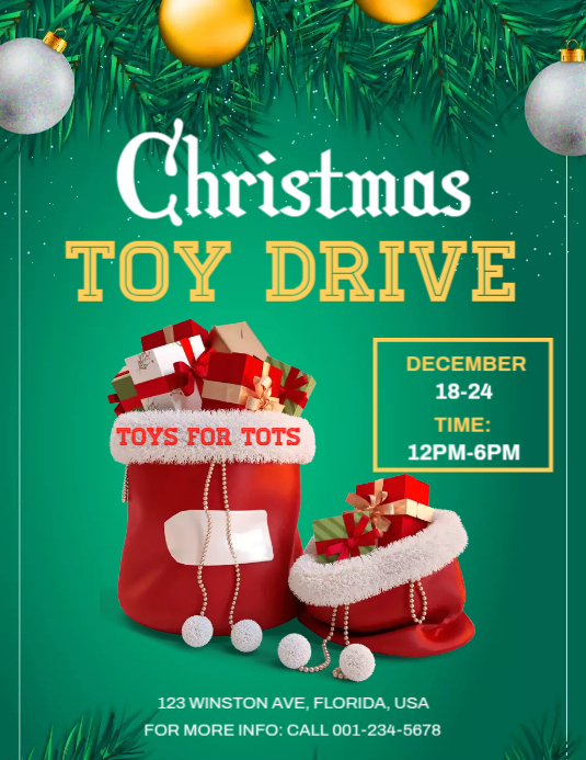 Christmas Toy Drive Flyer Template | PosterMyWall