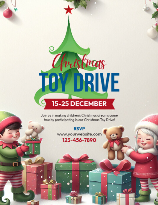 Christmas Toy drive Flyer Template | PosterMyWall