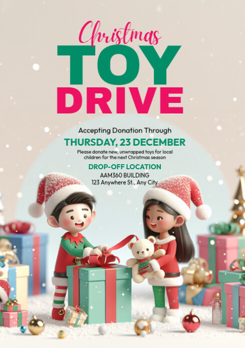 Christmas Toy Drive Flyer Template | PosterMyWall