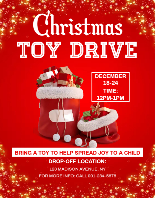 Plantilla de Christmas Toy Drive Flyer Template | PosterMyWall