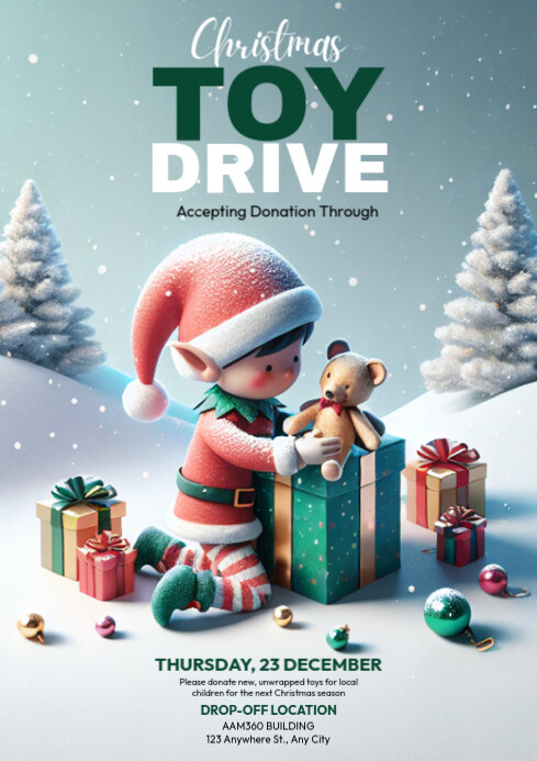 Copy of Christmas Toy Drive Flyer Template | PosterMyWall