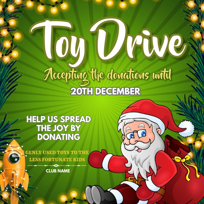 christmas toy drive poster Template | PosterMyWall