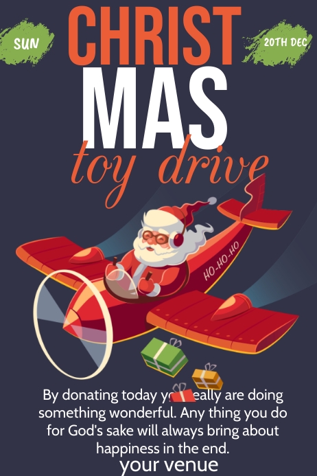 christmas toy drive poster Template | PosterMyWall