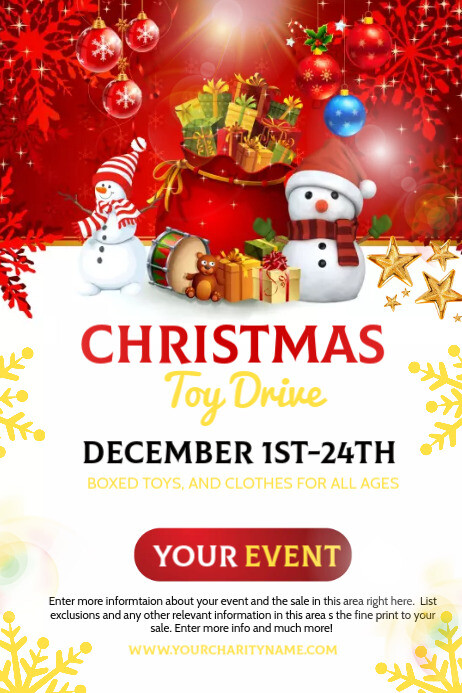 Christmas Toy Drive Poster Template | PosterMyWall