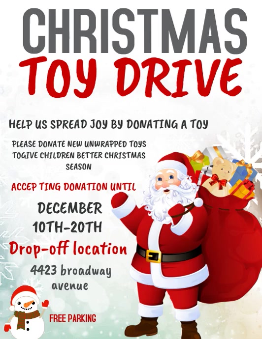 christmas toy drive poster Template | PosterMyWall