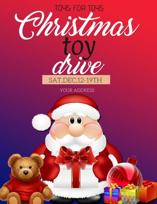 christmas toy drive poster Template | PosterMyWall