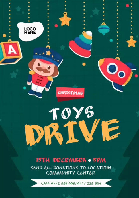 Christmas Toys Drive Flyer Template | PosterMyWall