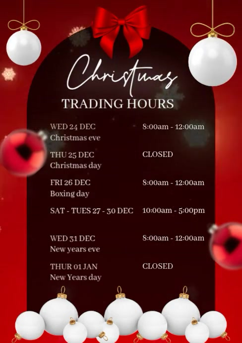 Christmas trading hours design template | PosterMyWall