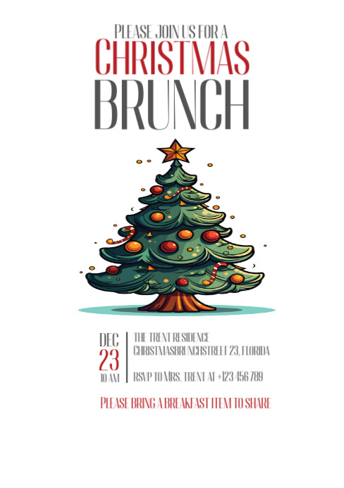 christmas tree brunch invitation Template | PosterMyWall