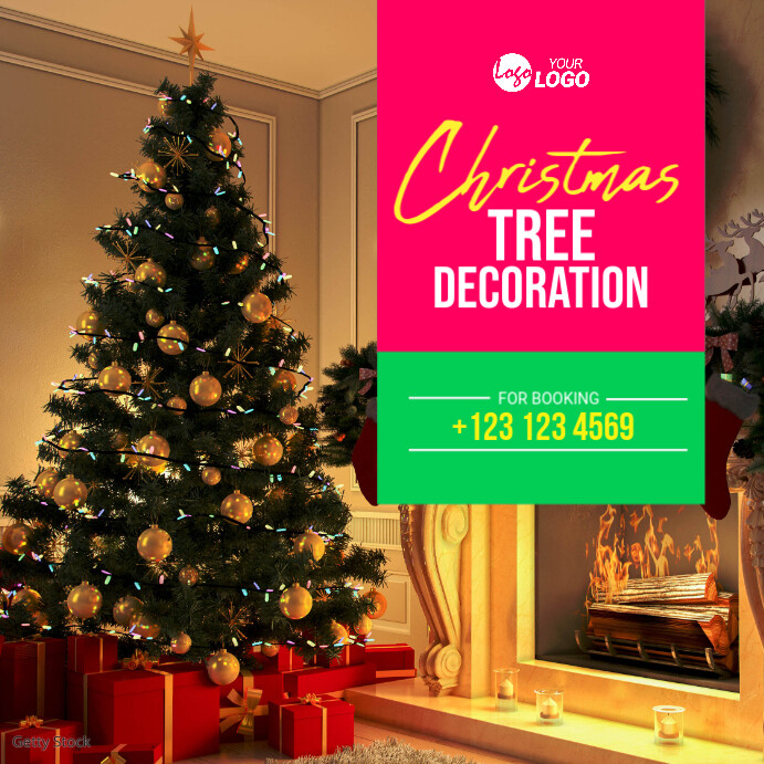 Christmas Tree Decoration Template | PosterMyWall