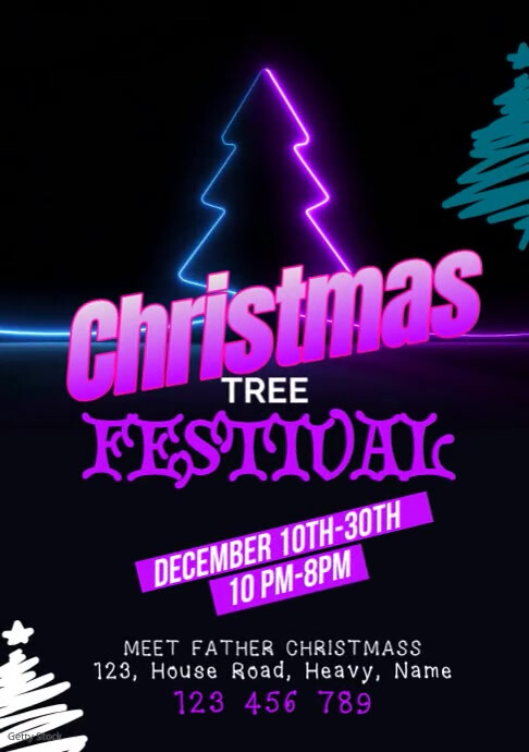 Christmas tree festival Flyer Template | PosterMyWall